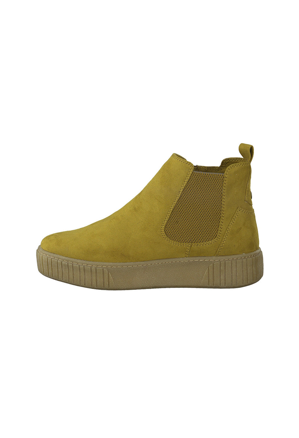 Marco Tozzi Mustard Faux Suede Ankle Boot | Pamela Scott