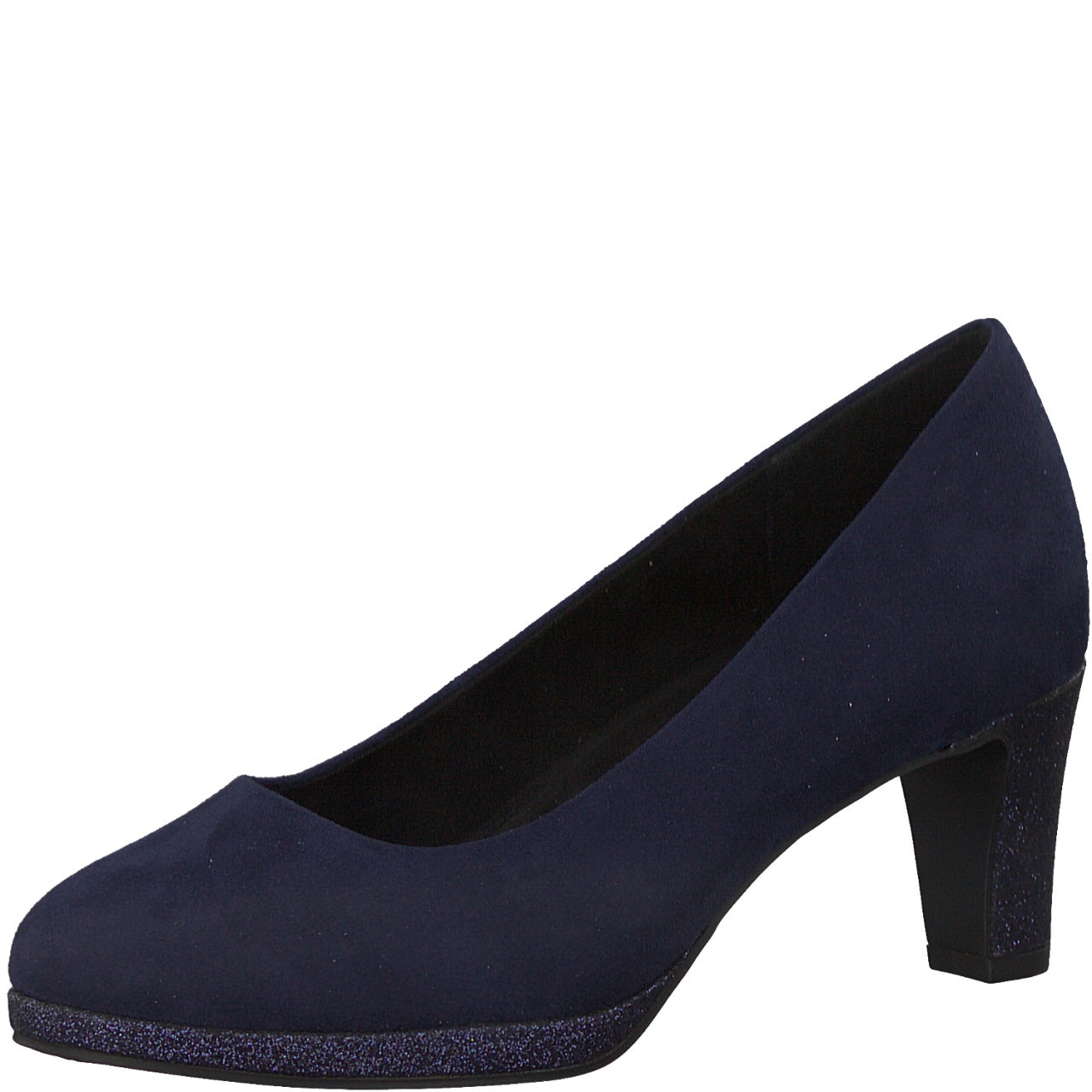 Marco Tozzi Navy Faux Suede Court Shoe | Pamela Scott