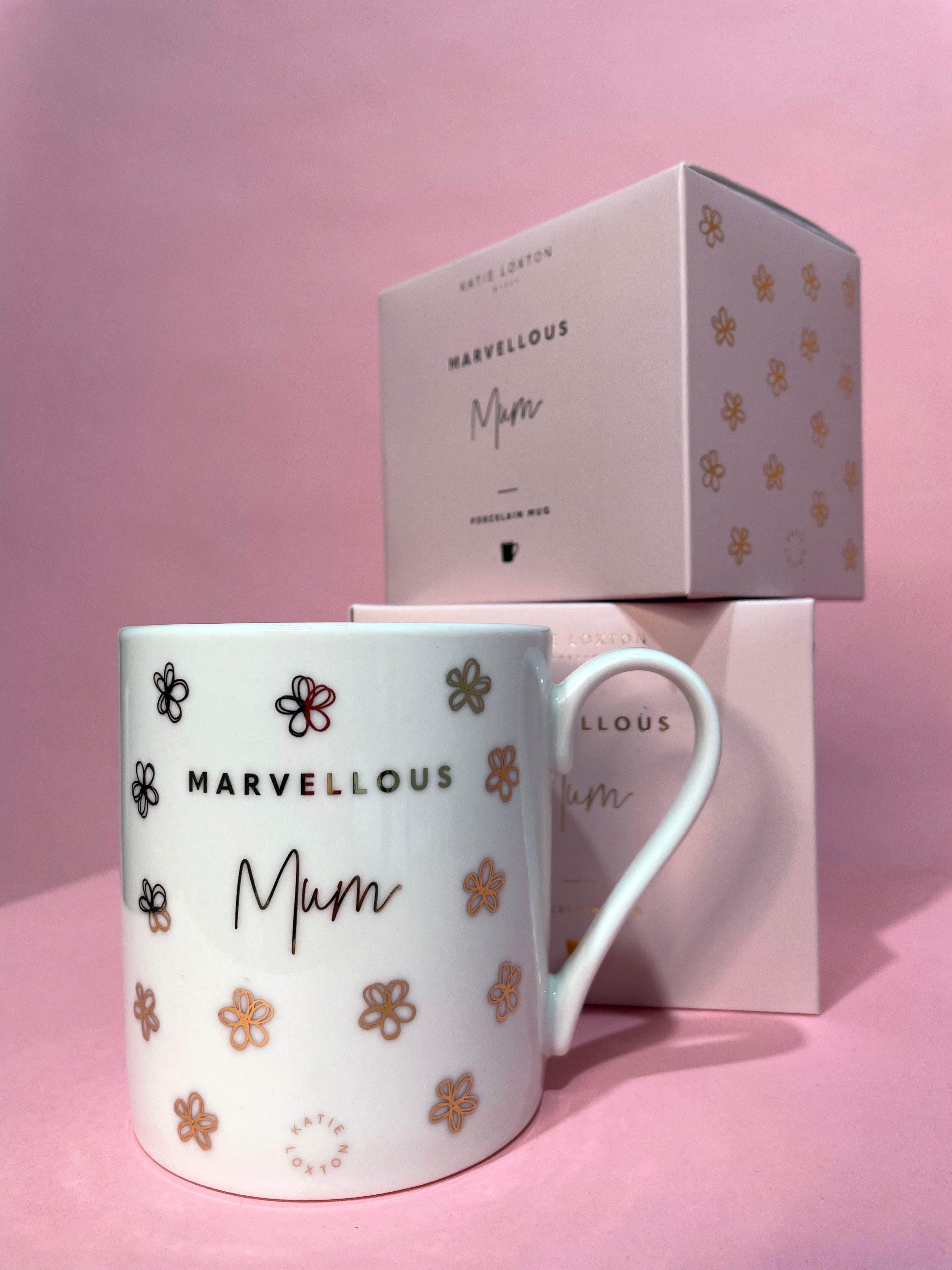 Katie Loxton "MARVELLOUS MUM" BOXED PORCELAIN MUG | Pamela Scott