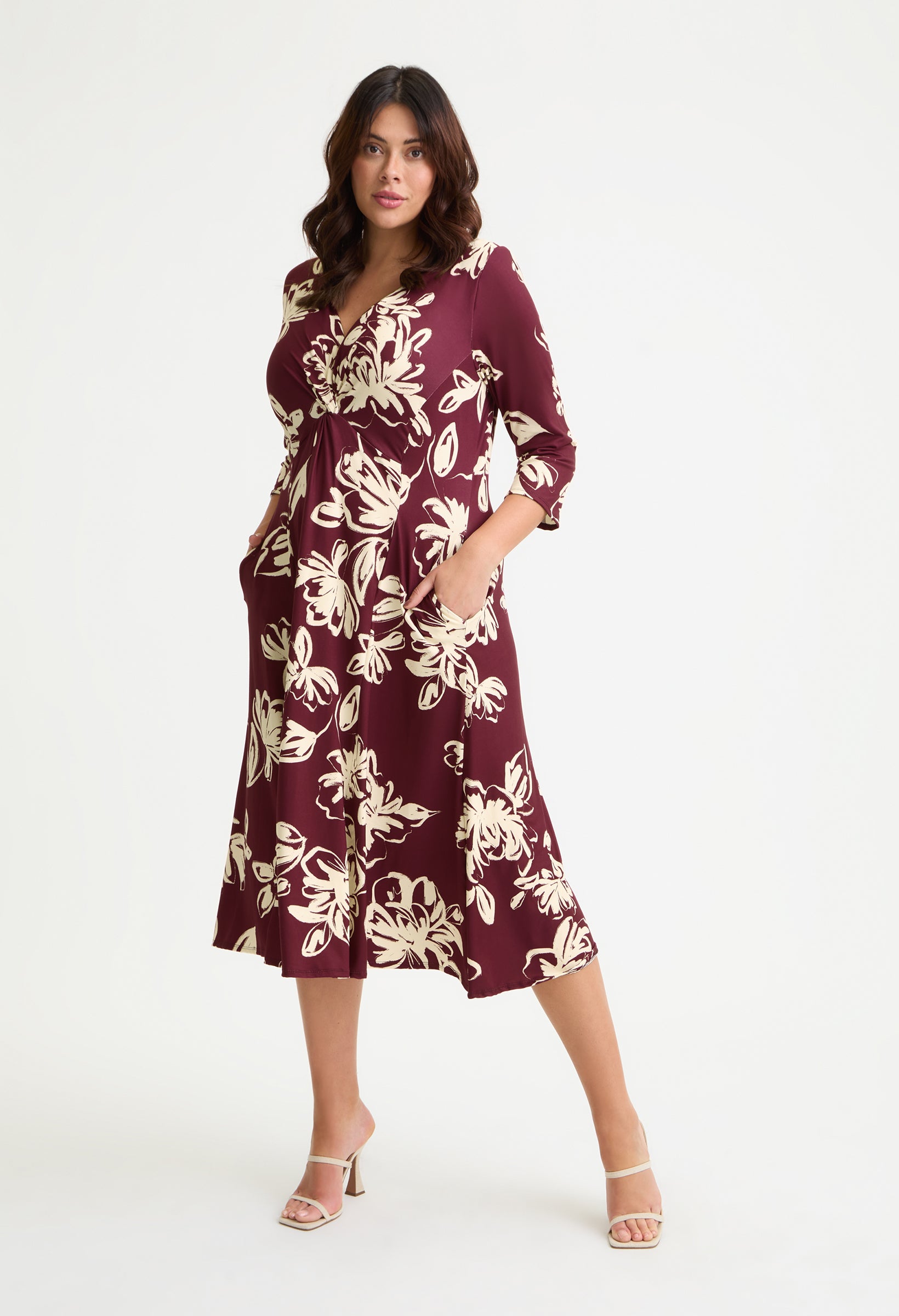 Claudia Jersey Knot Front Curve+ Dress