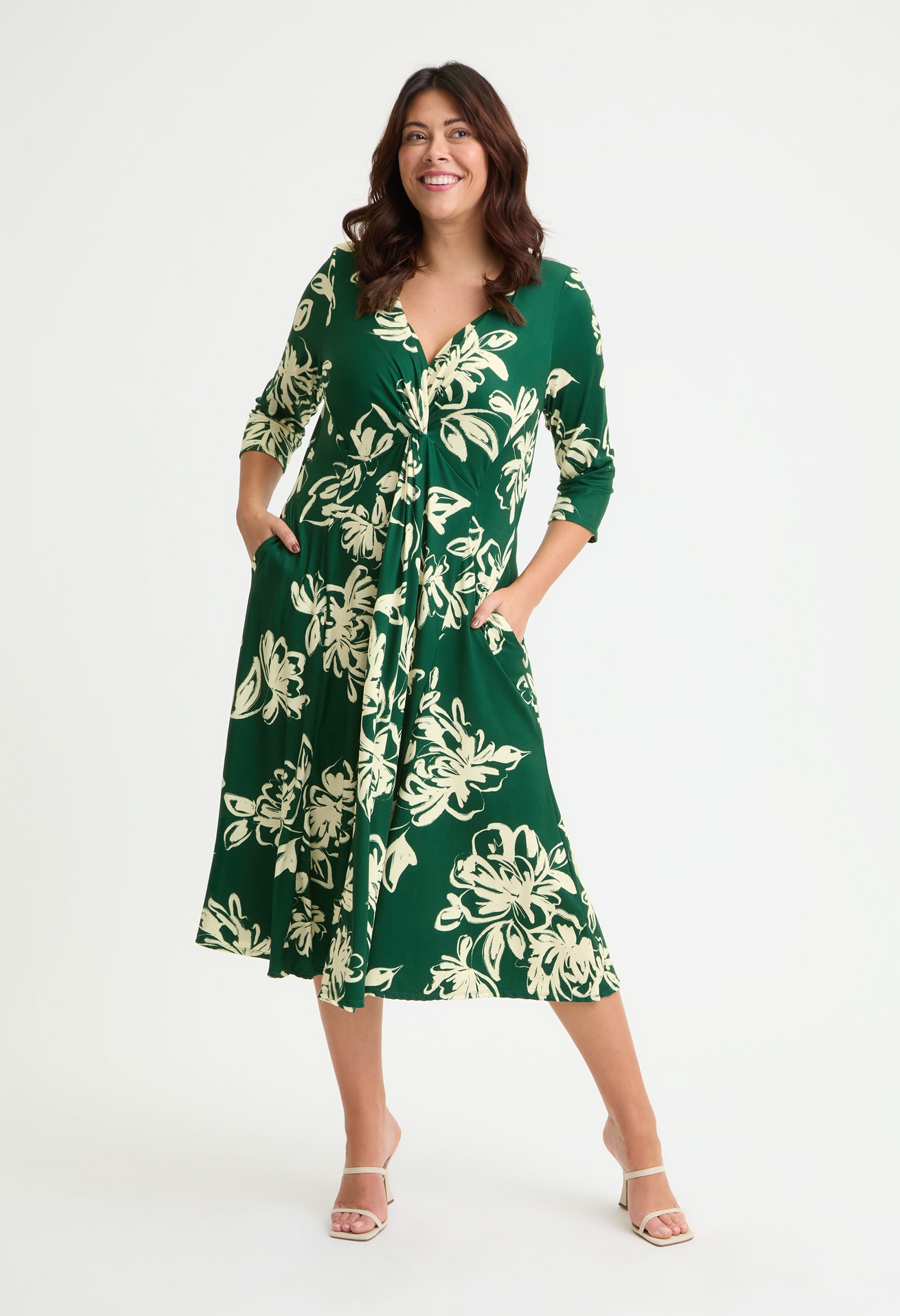 Claudia Jersey Knot Front Curve+ Dress