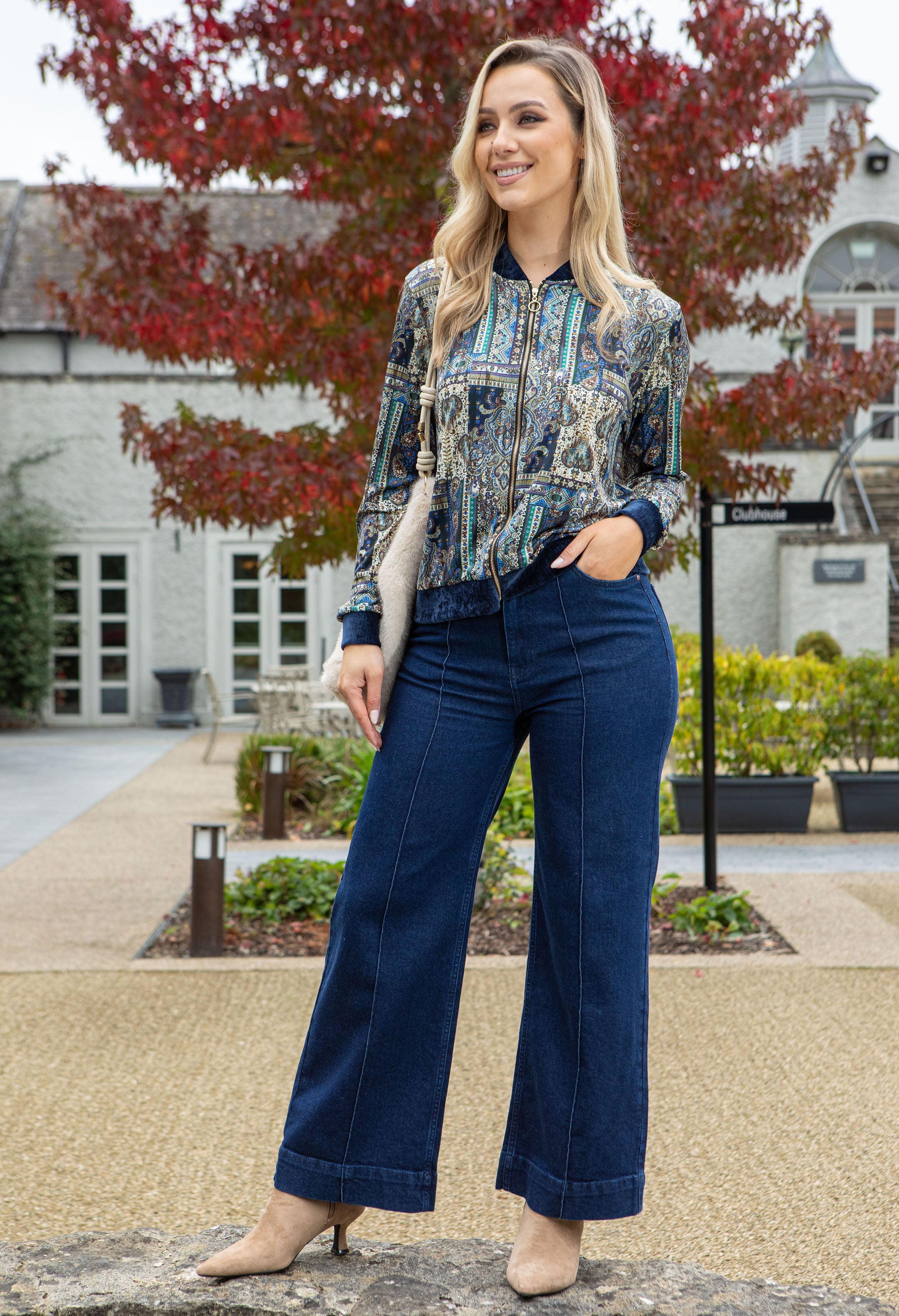 Daria High Waist Front Seam Tailored Jeans
